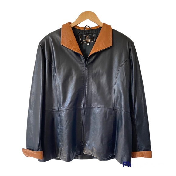 Vintage | Jackets & Coats | Vintage Italian Leather Jacket Black Brown ...